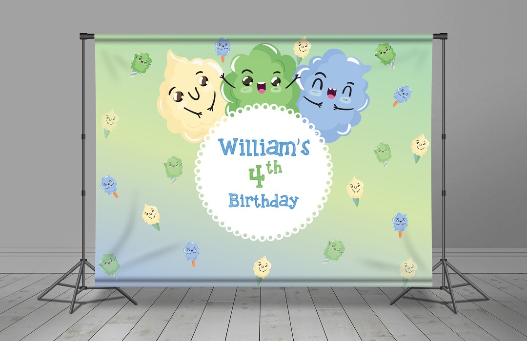 Cotton Candy, Backdrop Banner, Birthday Background, Party Theme ...