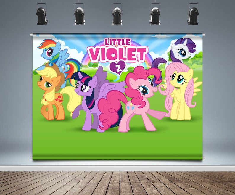 My Little Pony, Backdrop Banner, Party Supply, MLP Birthday Theme ...