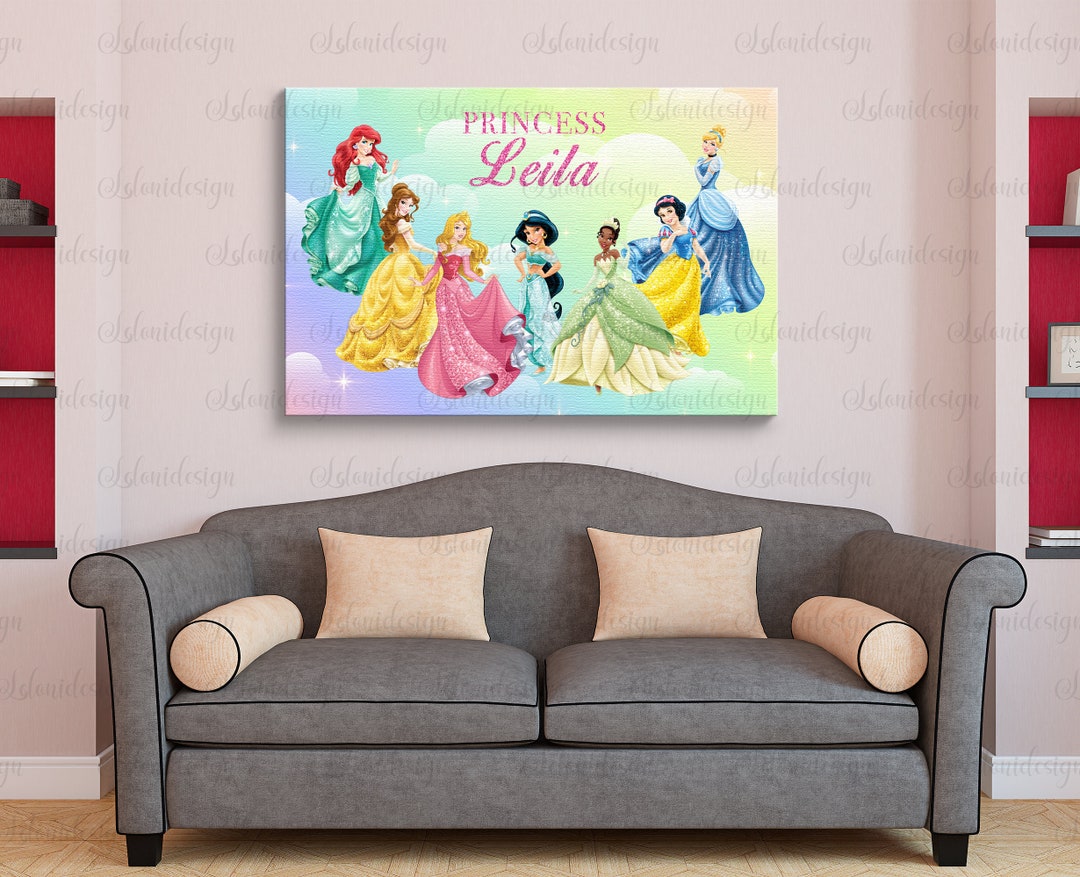Princess Canvas Print, Kids Gift Idea, Nursery Decor, Custom Theme ...