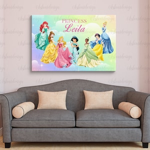 Princess Canvas Print, Kids Gift Idea, Nursery Decor, Custom Theme ...