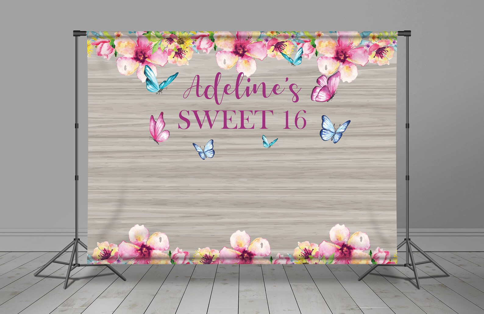 Butterfly Birthday, Backdrop Banner, Birthday Background, Party Theme ...
