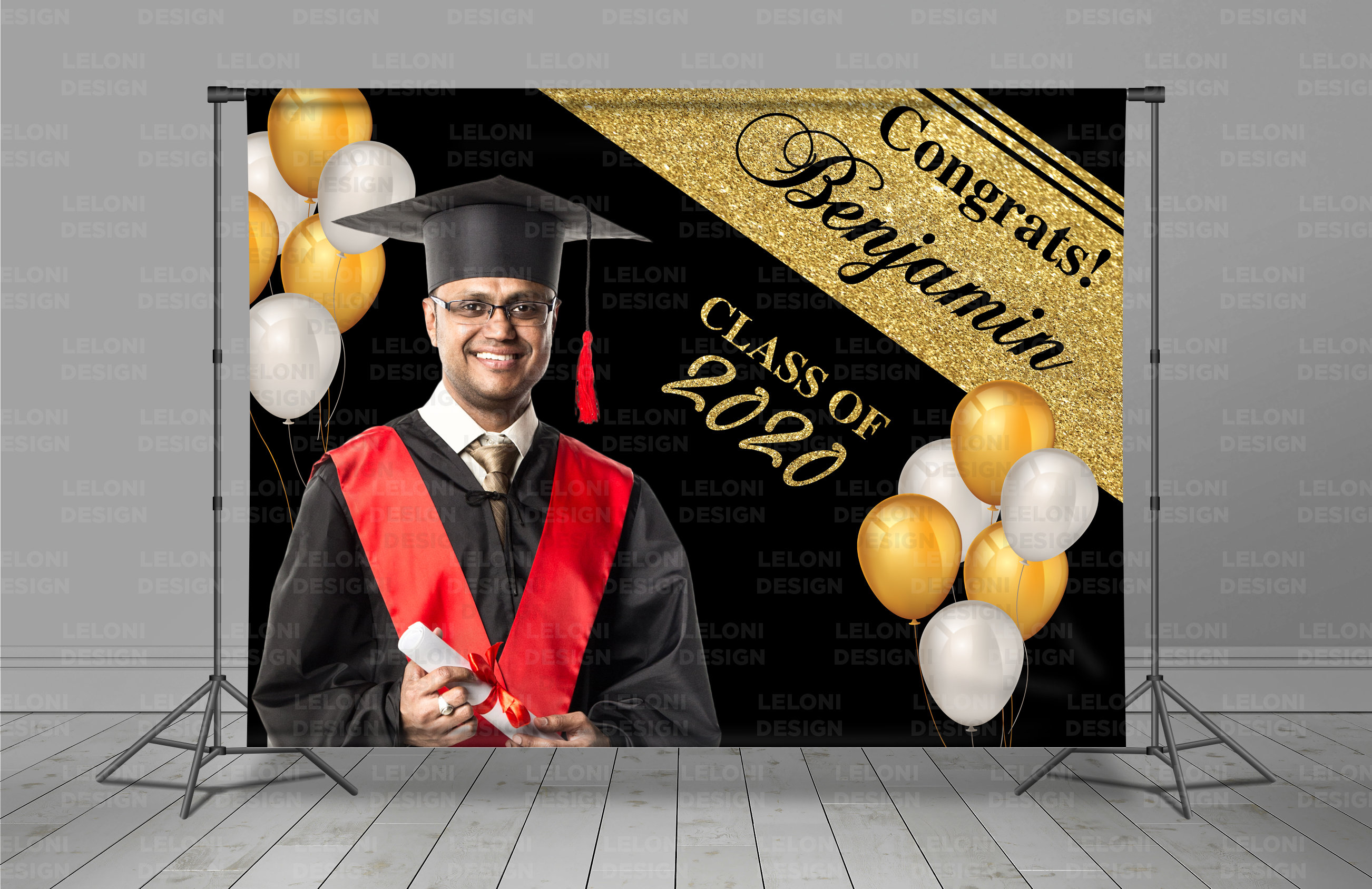 Graduation Backdrop Class Of 2021 Add Your Photo Balloons | Etsy