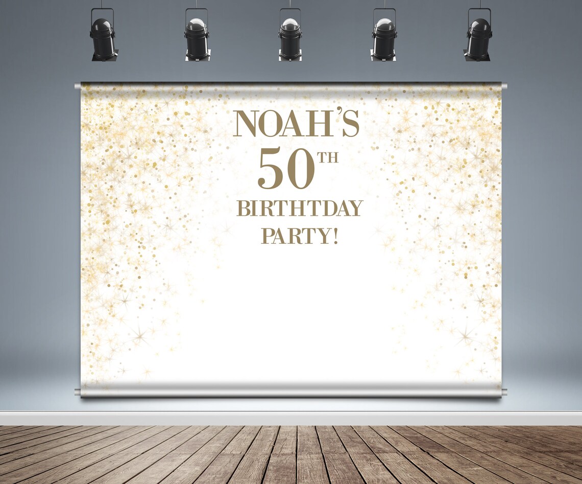 50th Birthday Backdrop Banner Anniversary Wedding Sweet 16 - Etsy