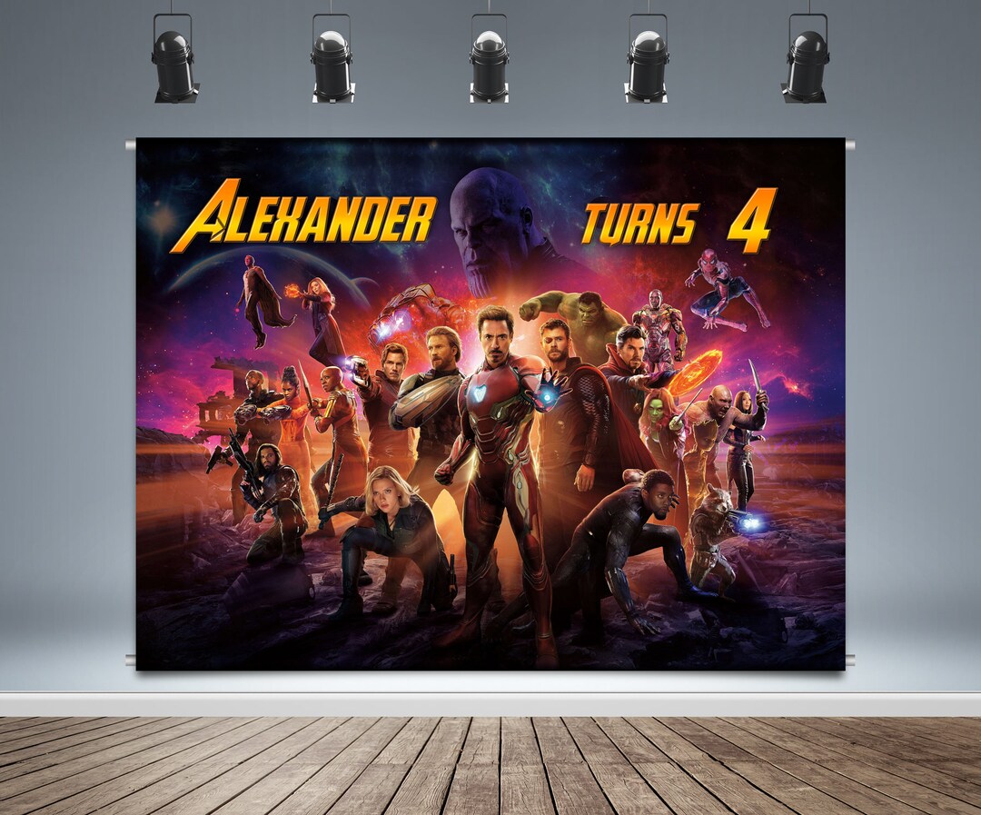 Avengers Marvel, Backdrop Banner, Infinity War Birthday Background ...