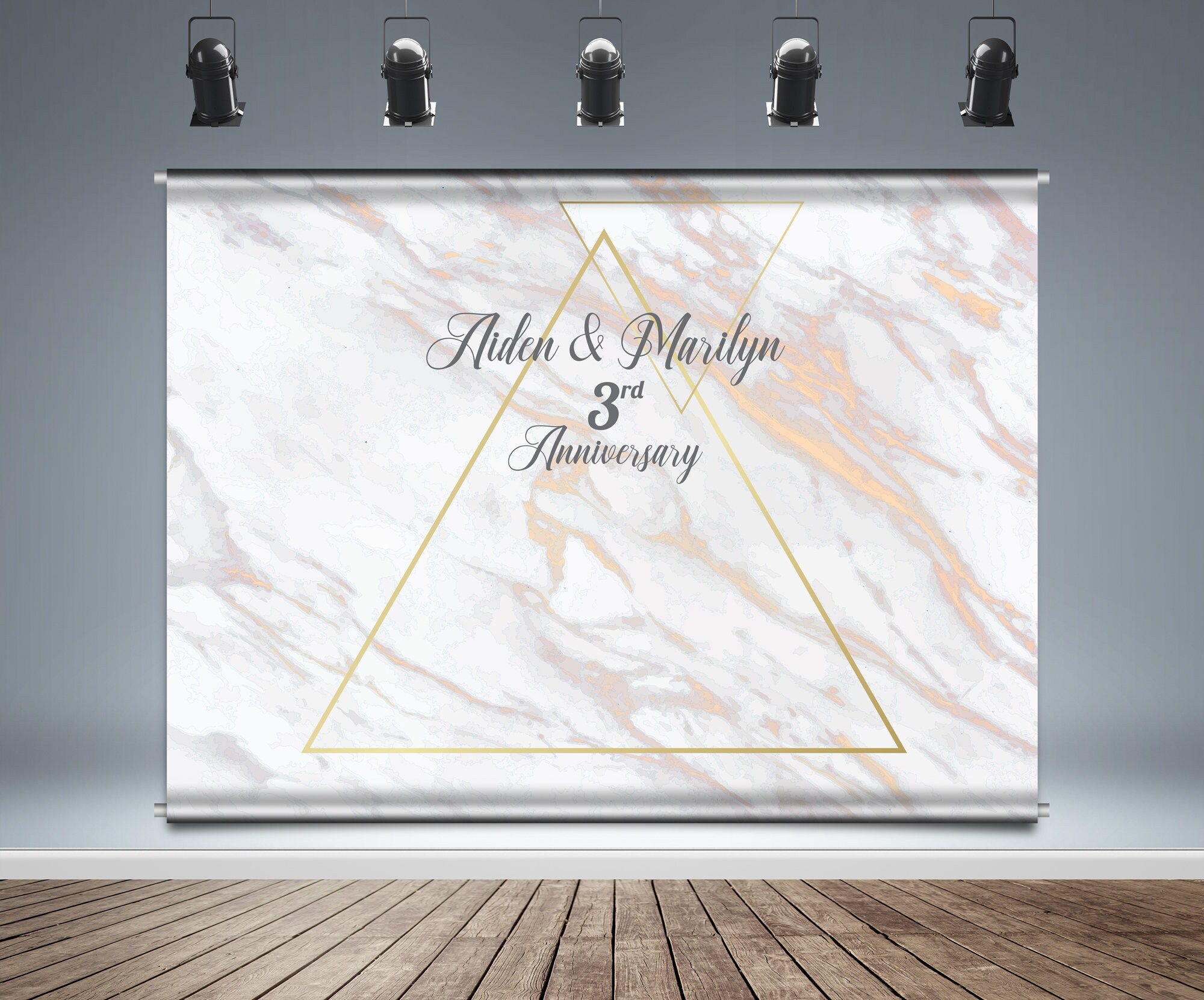 Gold Triangle Backdrop Banner Wedding Decor Marble - Etsy