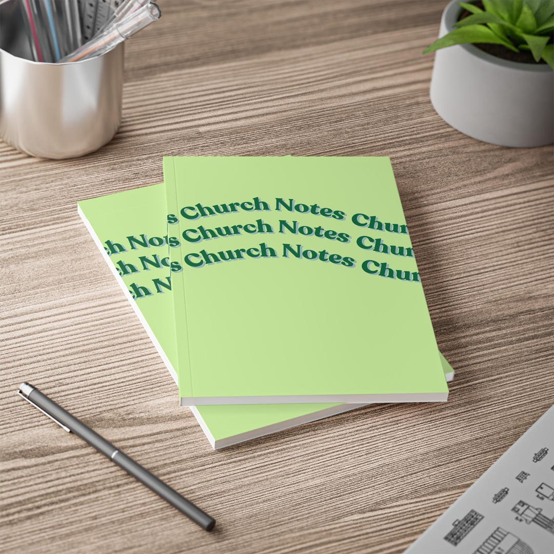Green Church Notes Notebook, Inspirational Softcover Journal - Etsy