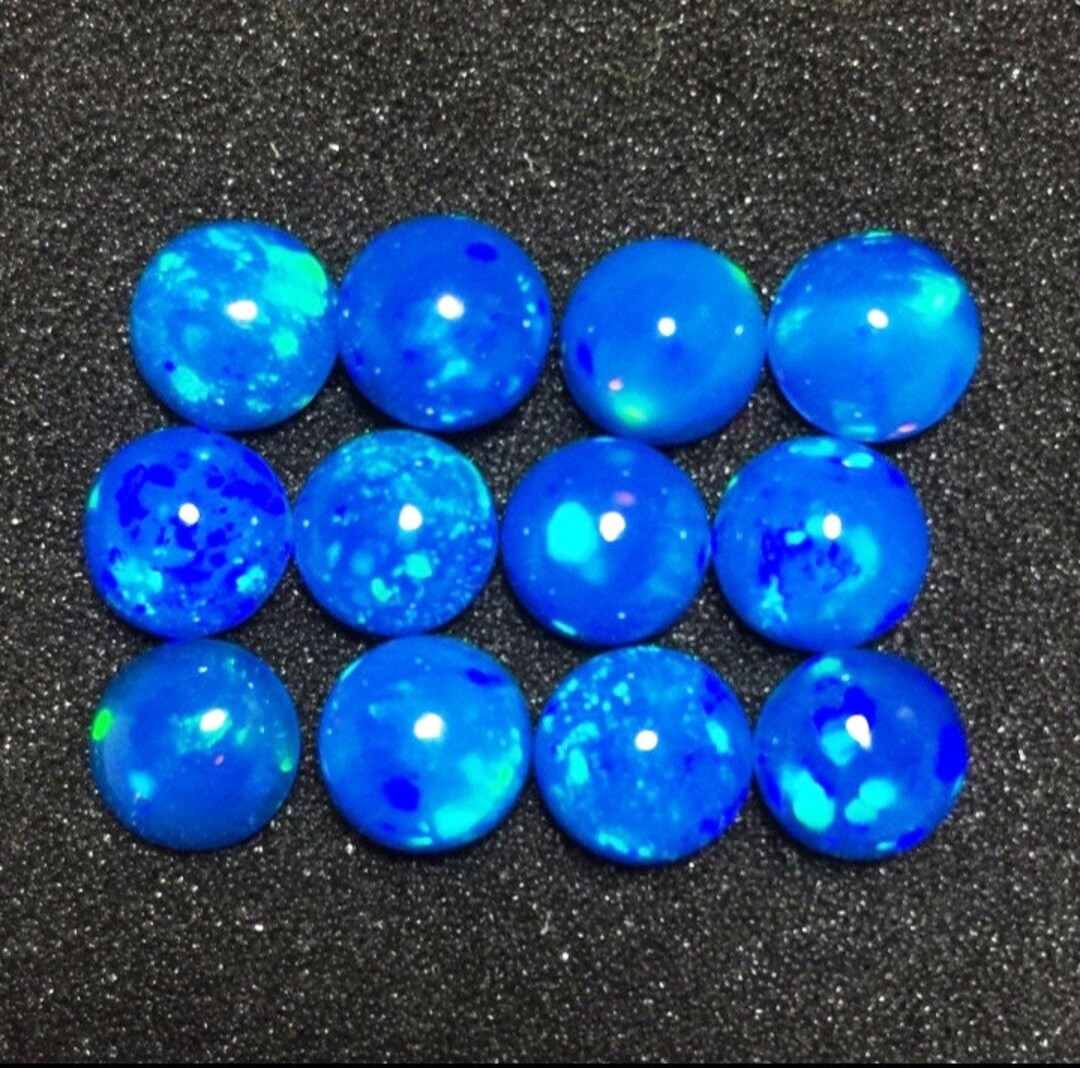 100% Natural Ethiopian Round Blue Opal Welo Fire Blue Opal Cabochon ...