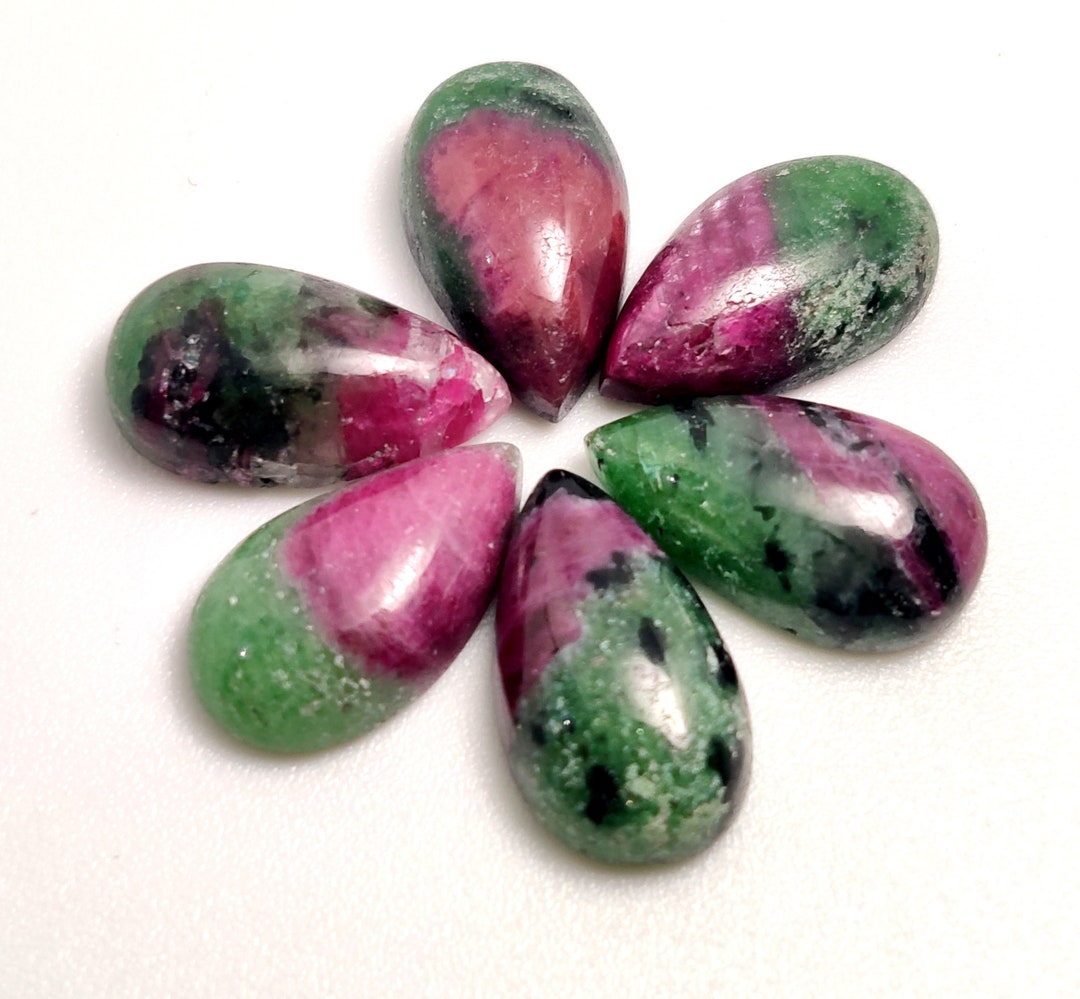 RUBY ZOISITE Pear Stones Pear Crystals Birthstone Self - Etsy