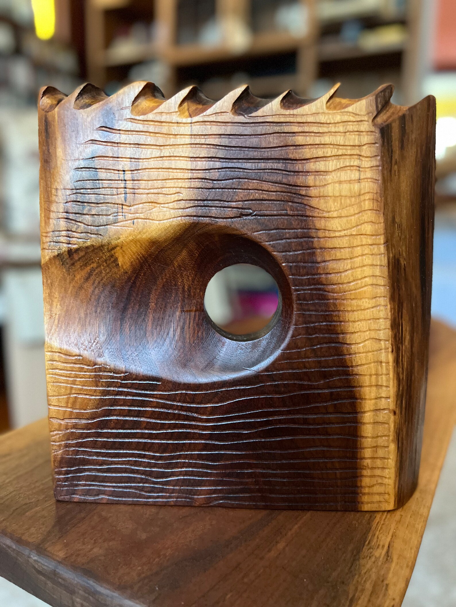 Modern Hand Carved Walnut Decor - Etsy