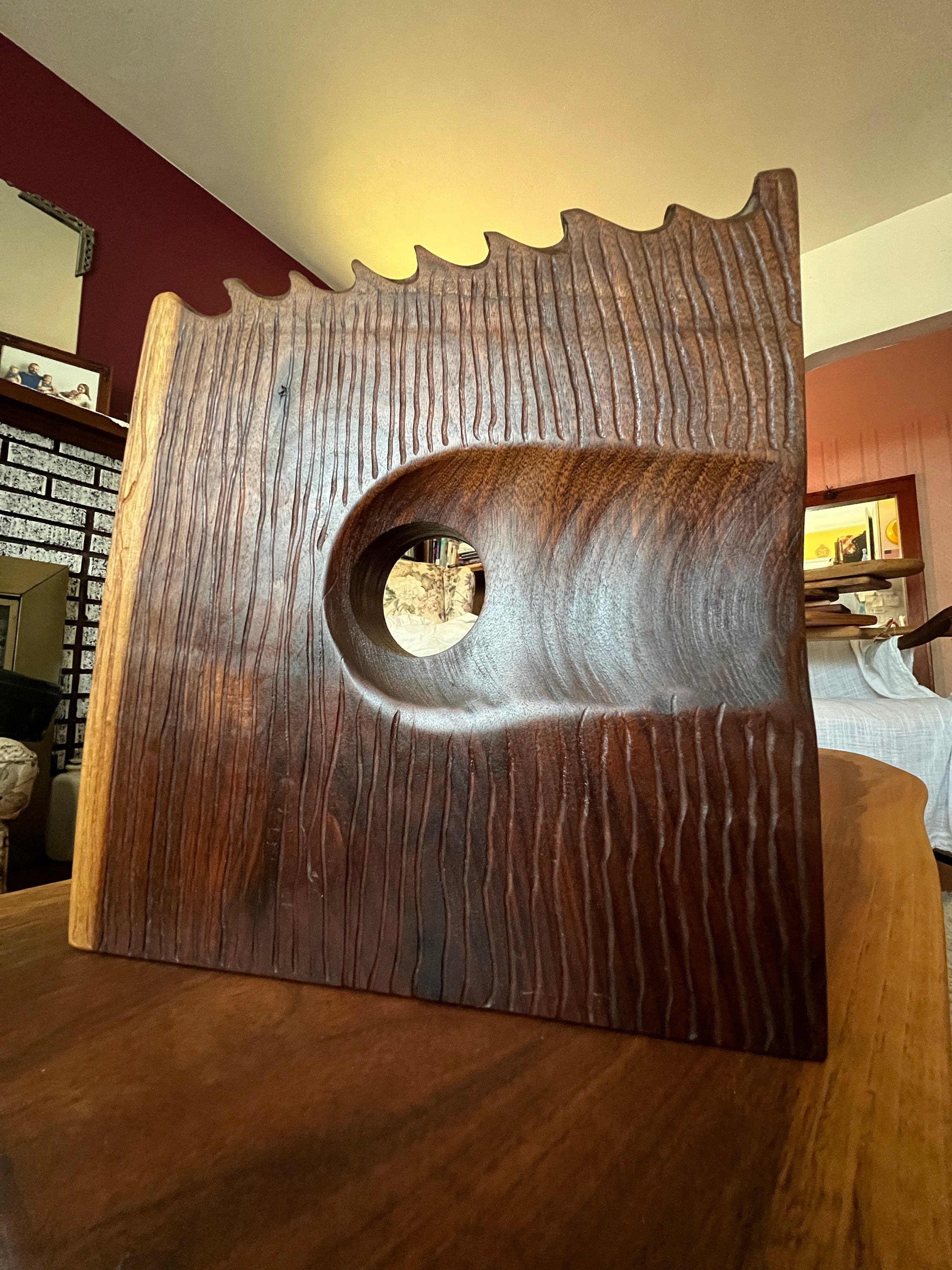 Modern Hand Carved Walnut Decor - Etsy