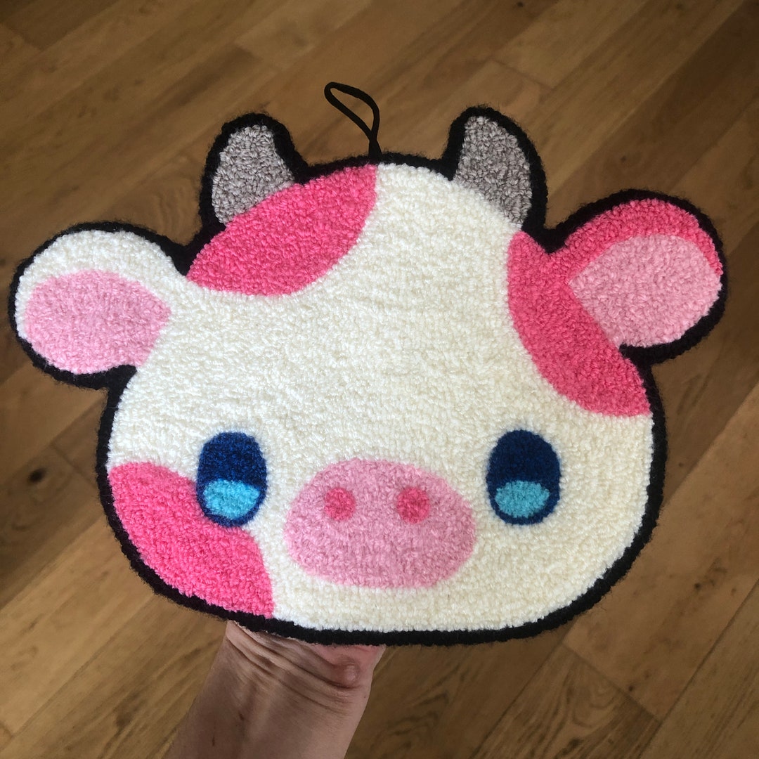 Strawberry Cow Handmade Punch Needle Wall Hanging - Etsy