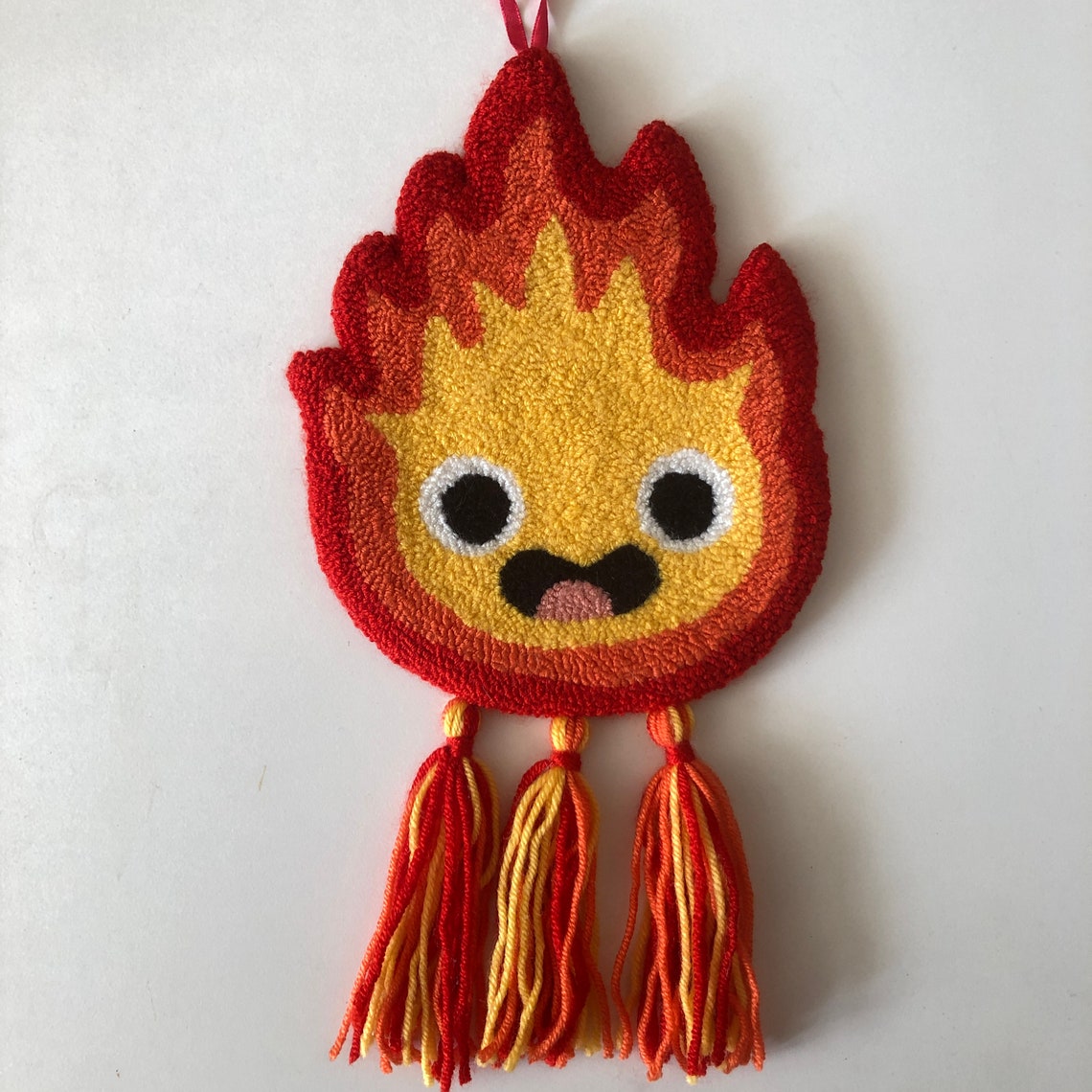 Cute Fire Demon Handmade Punch Needle Wall Hanging - Etsy