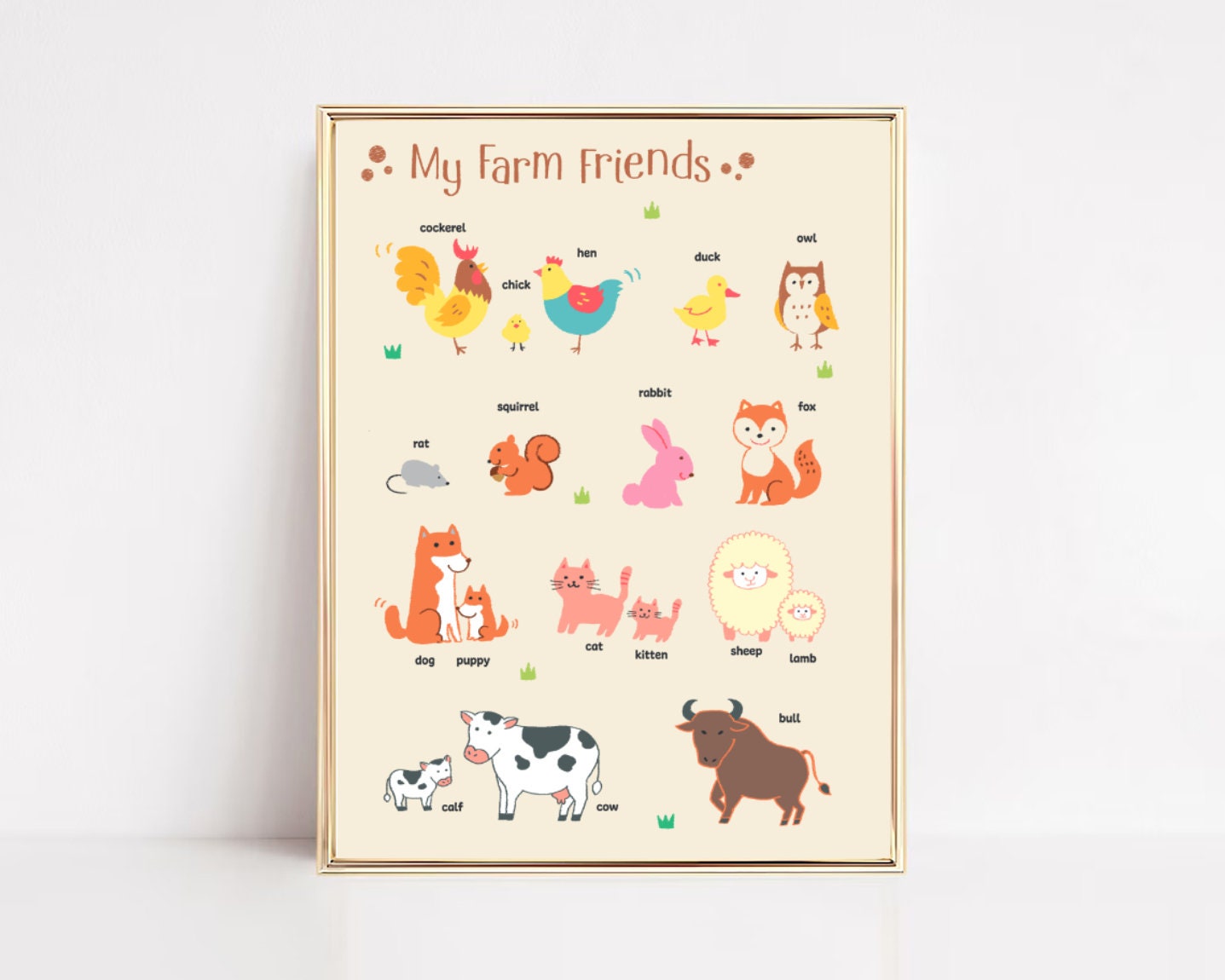 Farm Animal Educational Poster Set of 2 Classroom Decor - Etsy Canada