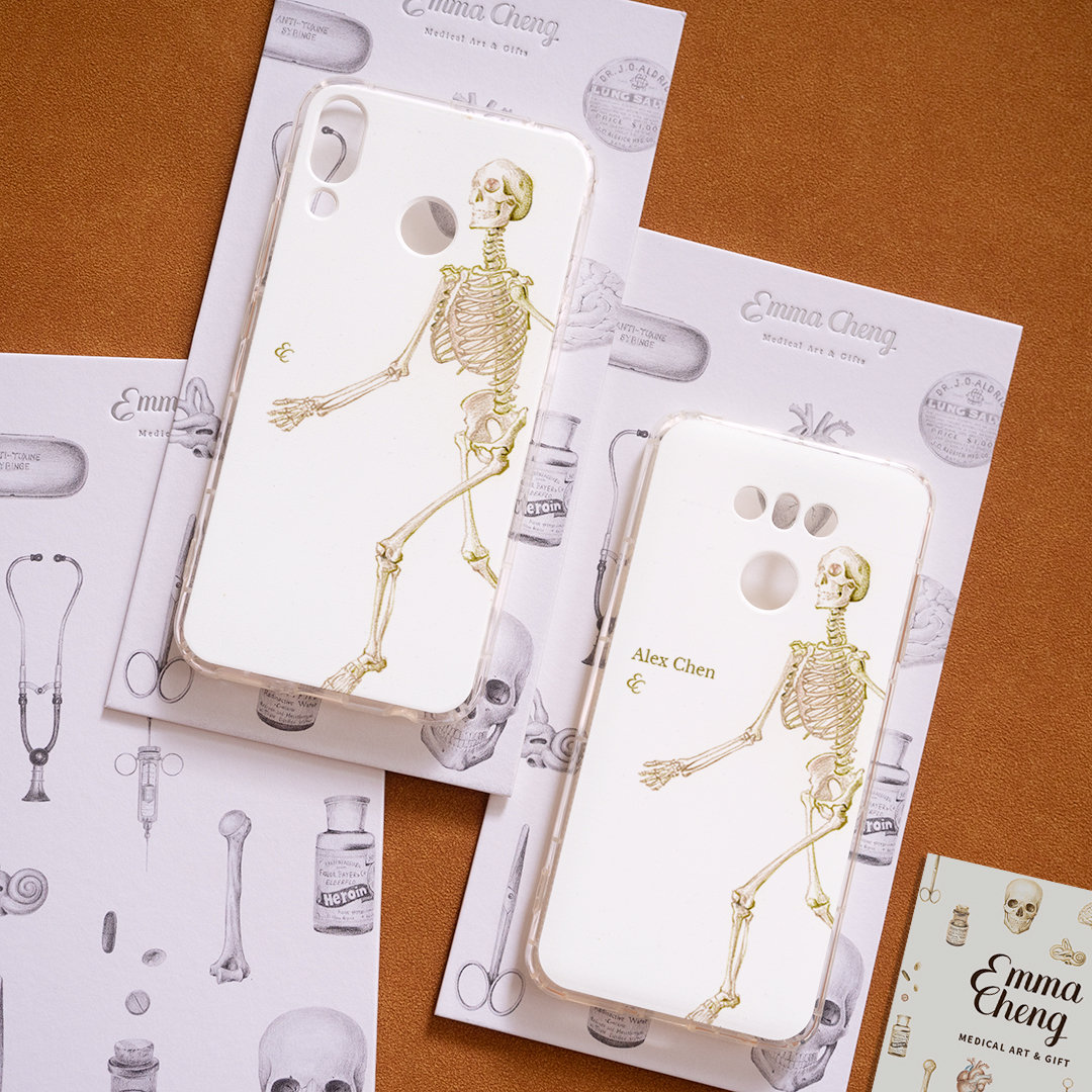 Walking Skeleton Custom TPU Phone Case Doctor Nurse Skull Bone Medical ...