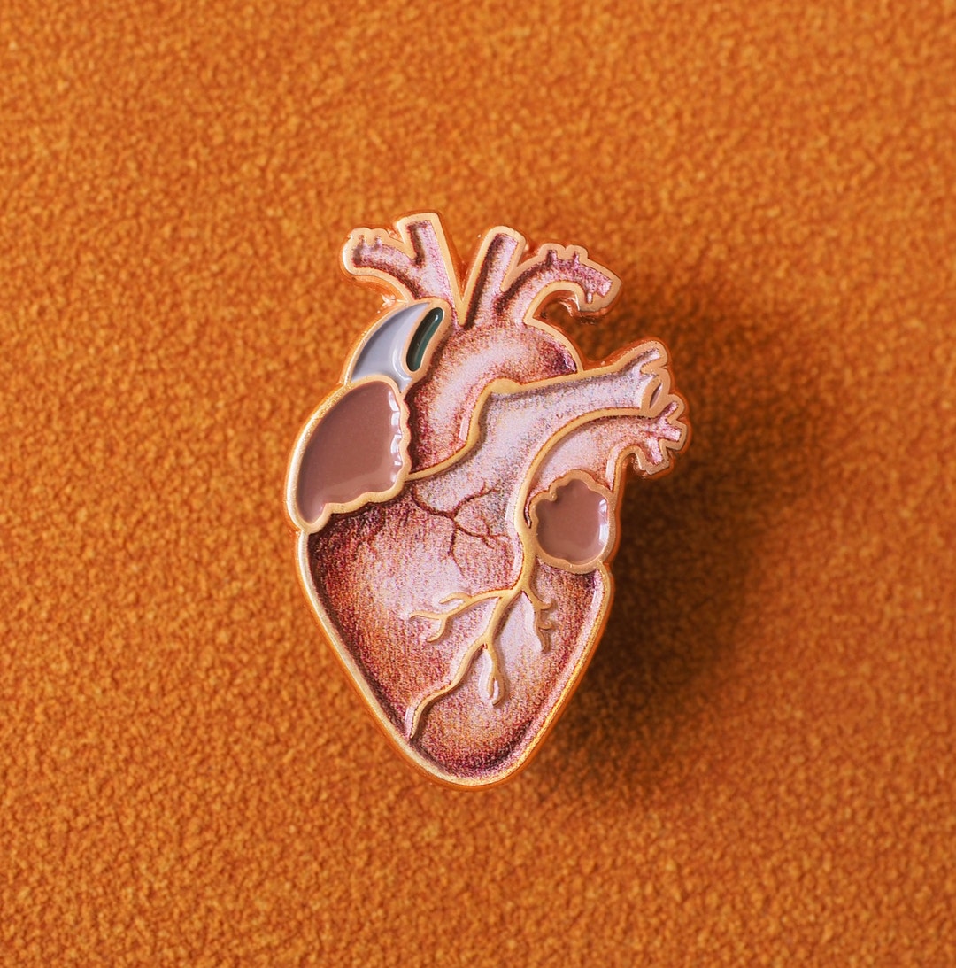 Anatomical Heart Enamel Pin Human Anatomical Heart Jewelry Future ...
