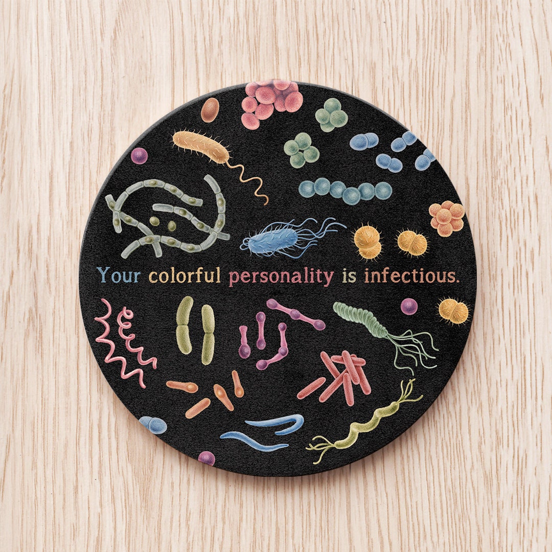 Bacteria Art Ceramic Custom Coaster, Infectious Disease Doctor ...