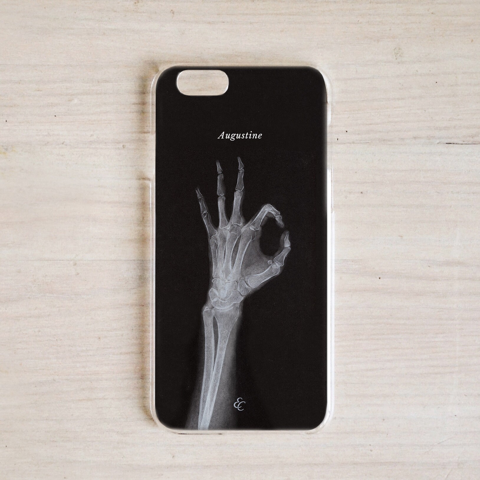 Black and White Xray Skeleton Hand Custom Phone Case iPhone 15 14 13 12 ...