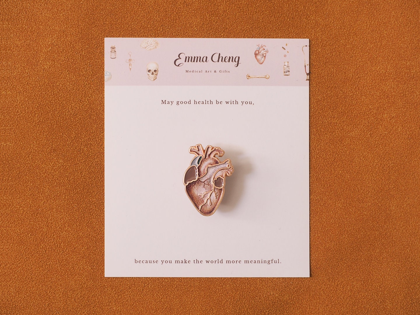 Anatomical Heart Enamel Pin Human Anatomical Heart Jewelry Future ...