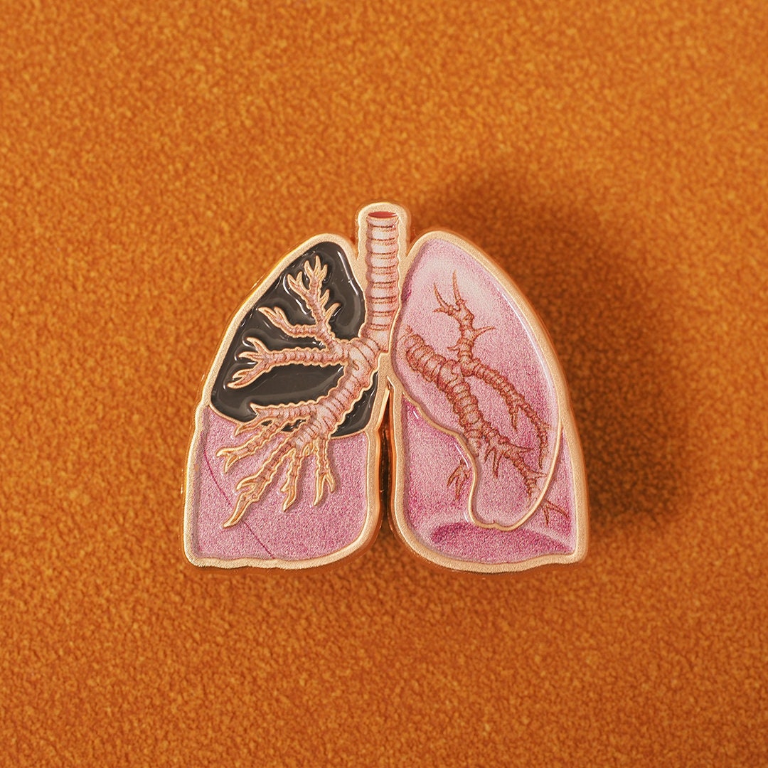 Custom Lung Enamel Pin Lung Transplant Cancer Awareness Human Organ ...