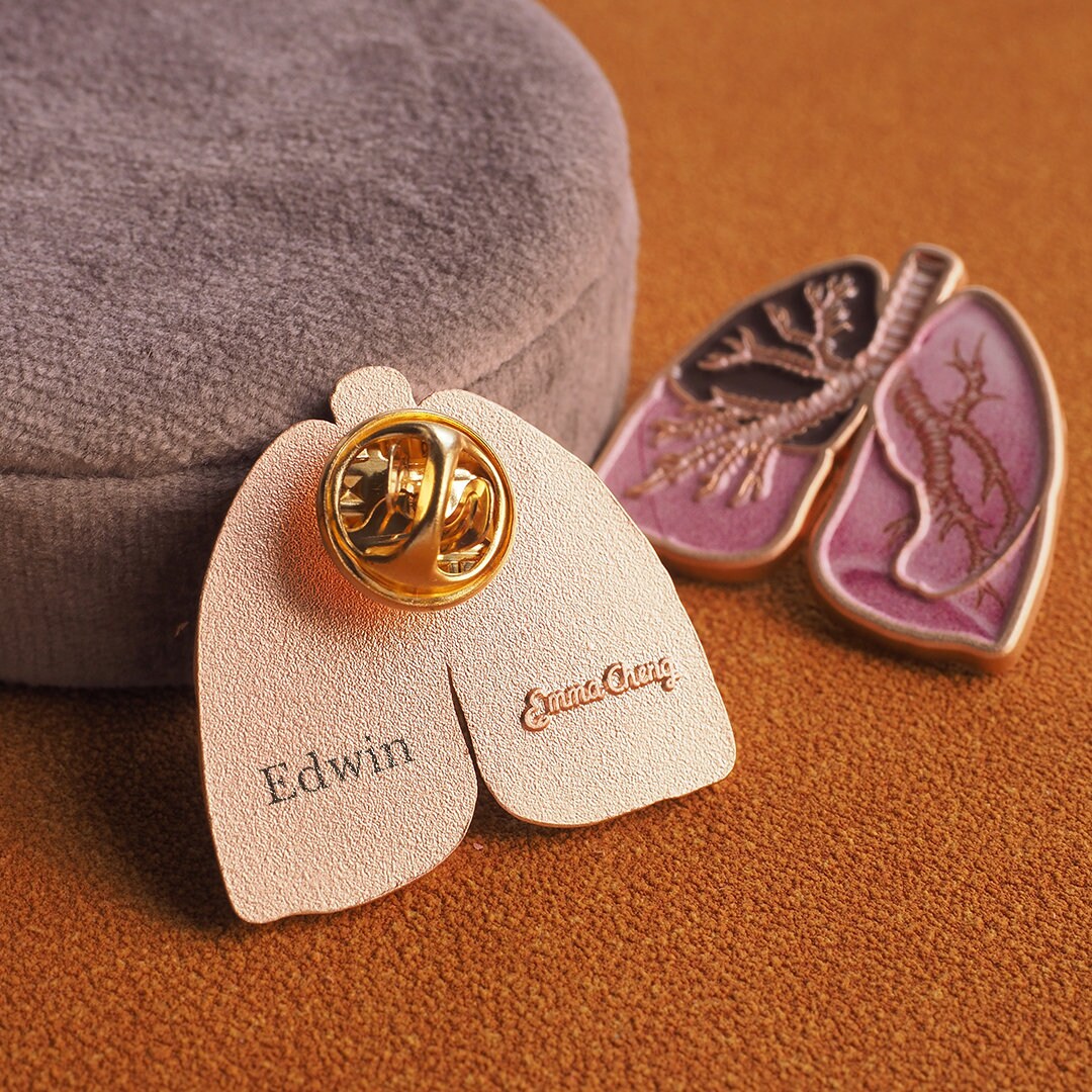 Custom Lung Enamel Pin Lung Transplant Cancer Awareness Human Organ ...