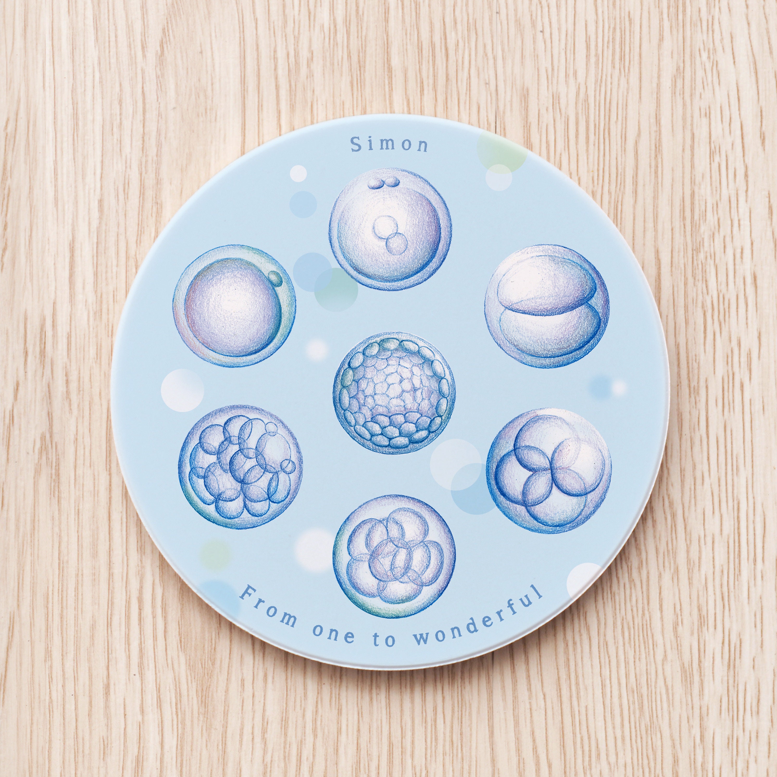 Embryo Ceramic Custom Coaster, Pregnancy Announcement IVF Fertility ...