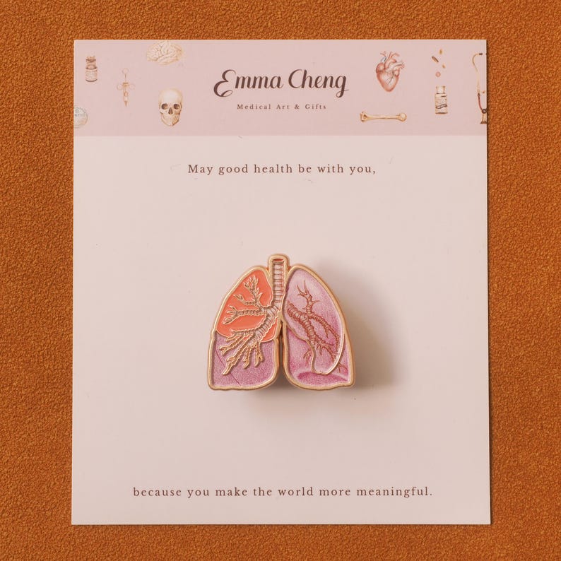 Custom Lung Enamel Pin Lung Transplant Cancer Awareness Human Organ ...