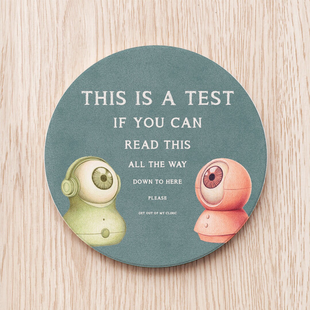 Eye Exam Ceramic Personalized Coaster, Funny Doctor Gift Birthday ...