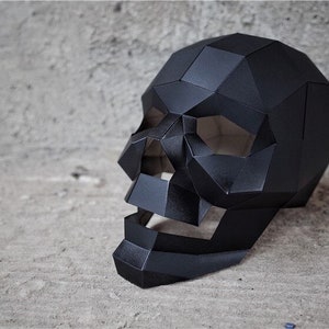 Skull Halloween Mask Costume Decor Crafting Template, Low Poly Skeleton ...