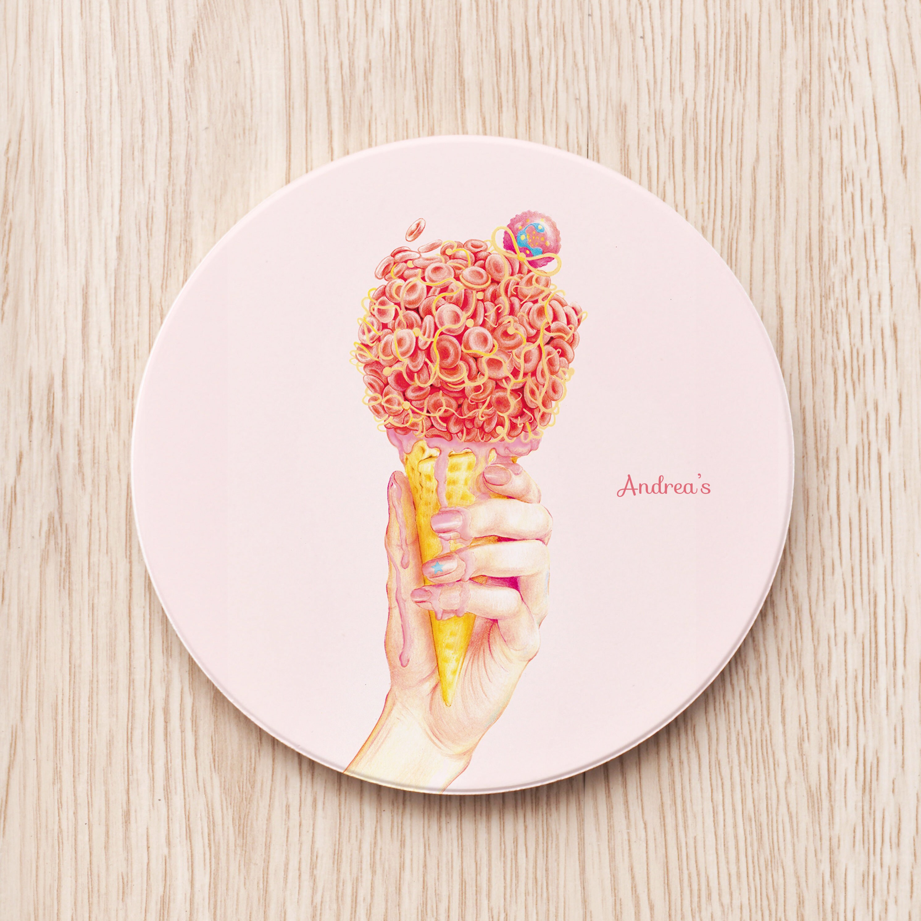 Red Blood Cell Ice Cream Customized Coaster Doctor Medical Student ...