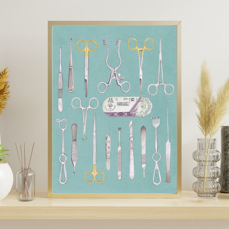 Surgical Instrument Wall Art Print Painting Surgeon Medtech - Etsy Canada