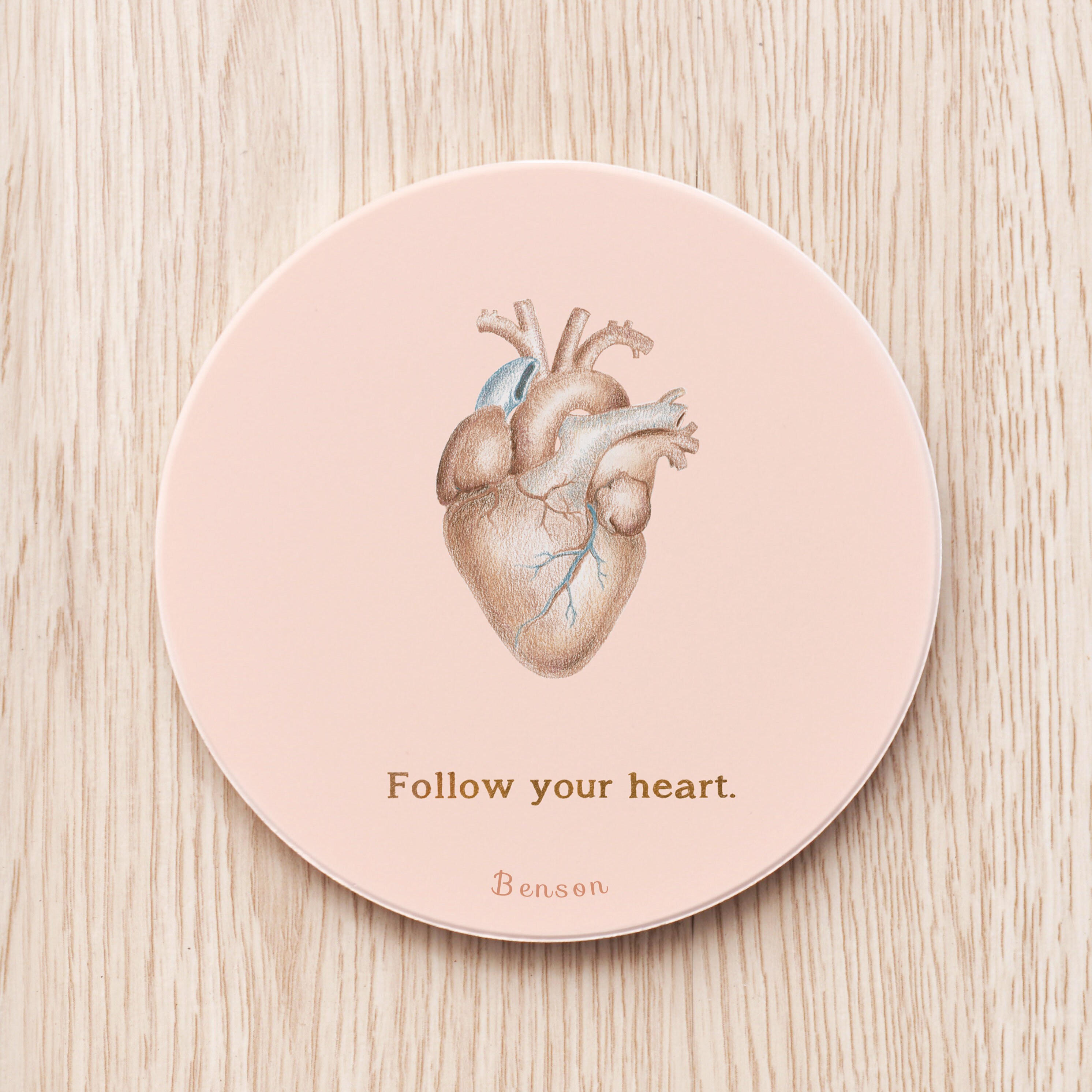 Anatomical Heart Custom Ceramic Coaster, Personalized Inspirational ...
