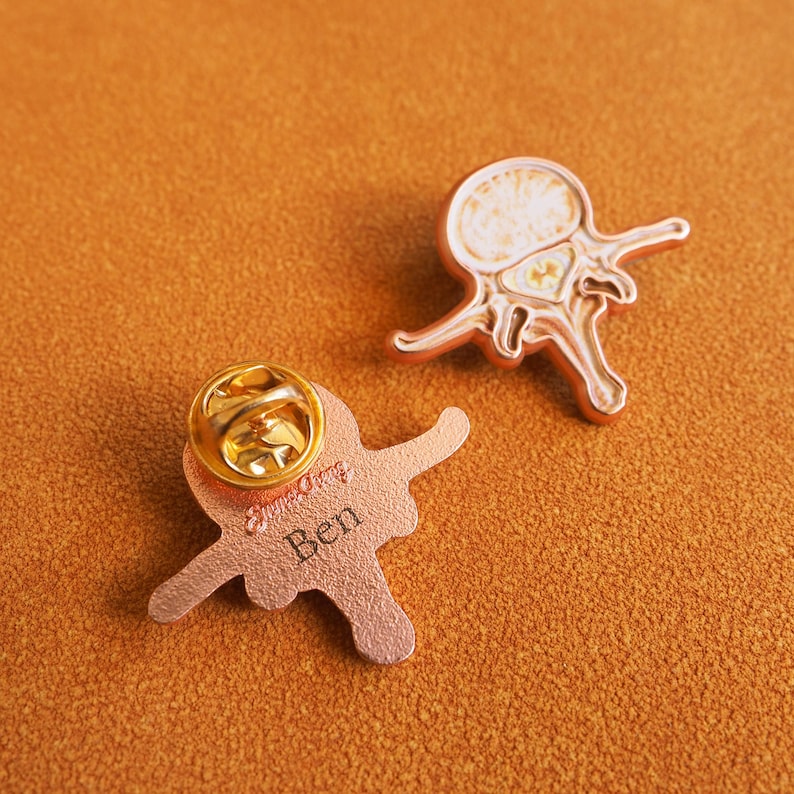 Custom Vertebrae Enamel Pin, Spine Anatomy Lapel Pin Personalized Gift ...