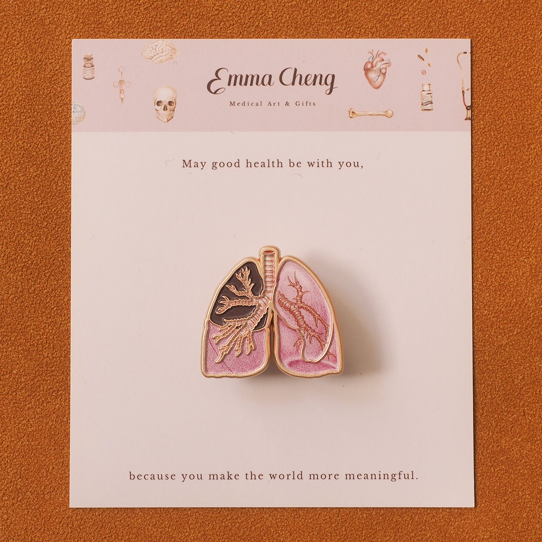 Custom Lung Enamel Pin Lung Transplant Cancer Awareness Human Organ ...