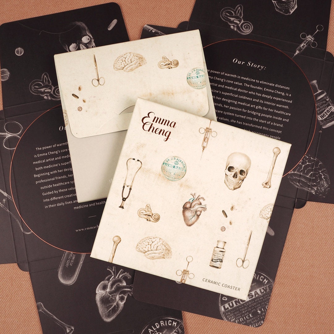 Brain Power Medical Illustration Coaster Gift for Doctor | Etsy