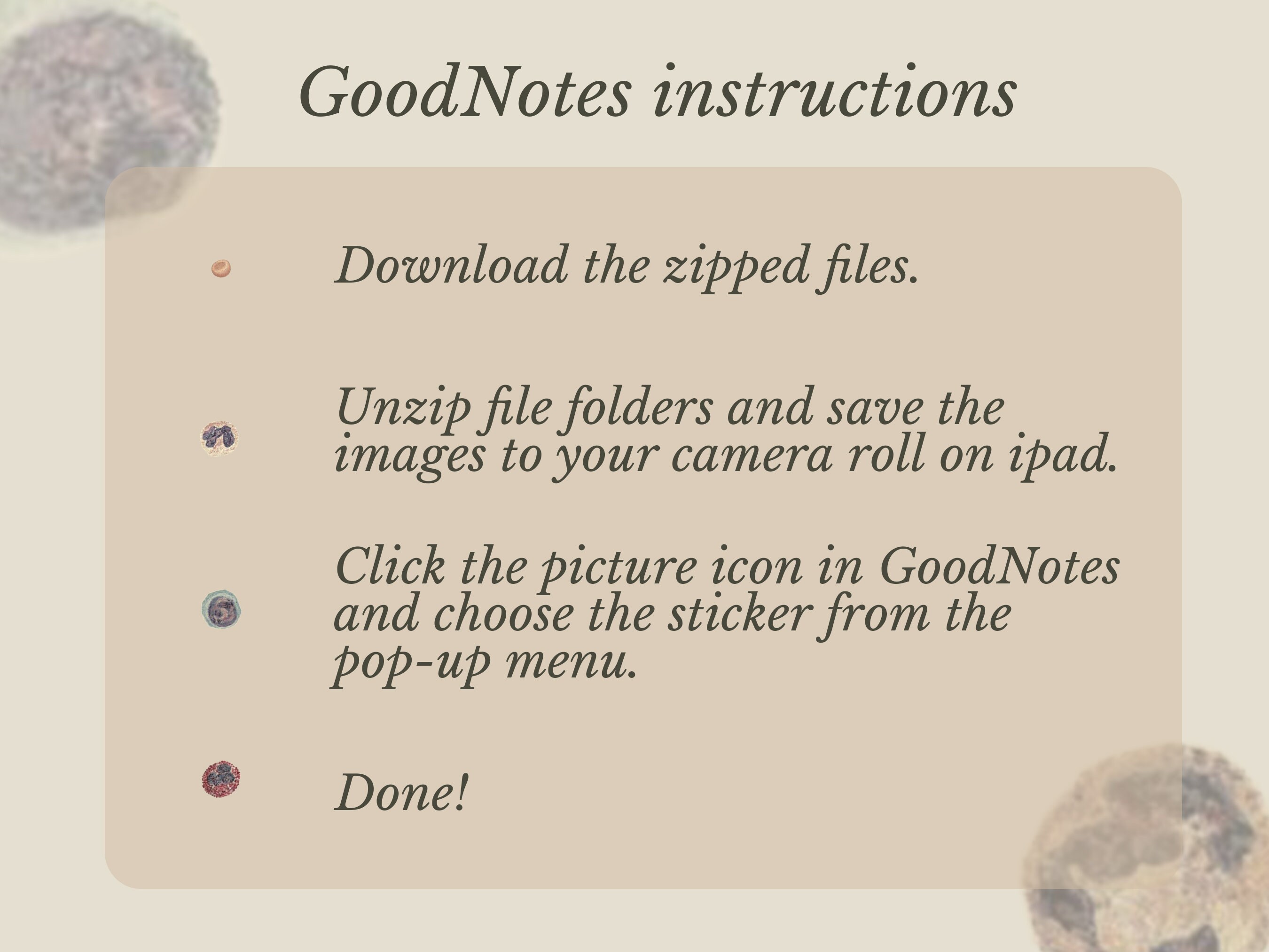 Blood Cell Digital Sticker Goodnotes Powerpoint Png File iPad ...