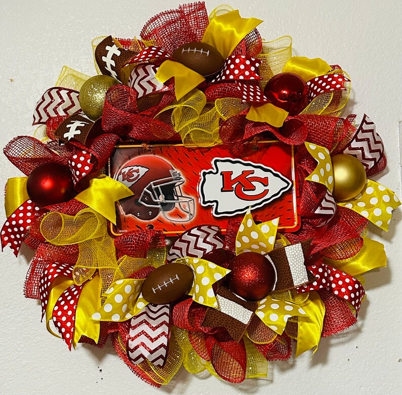 Kansas City Chiefs Wreath 24” Football - Etsy