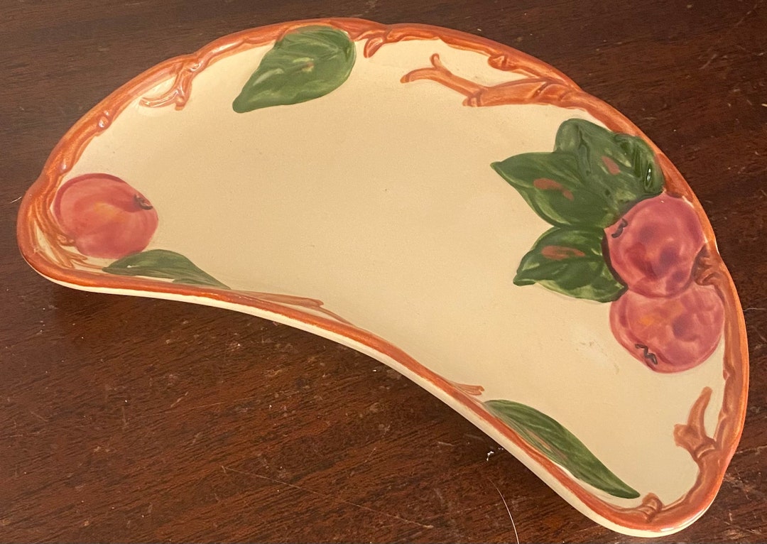Vintage Franciscan Ware Apple Pattern Crescent Salad Plate Made in USA ...