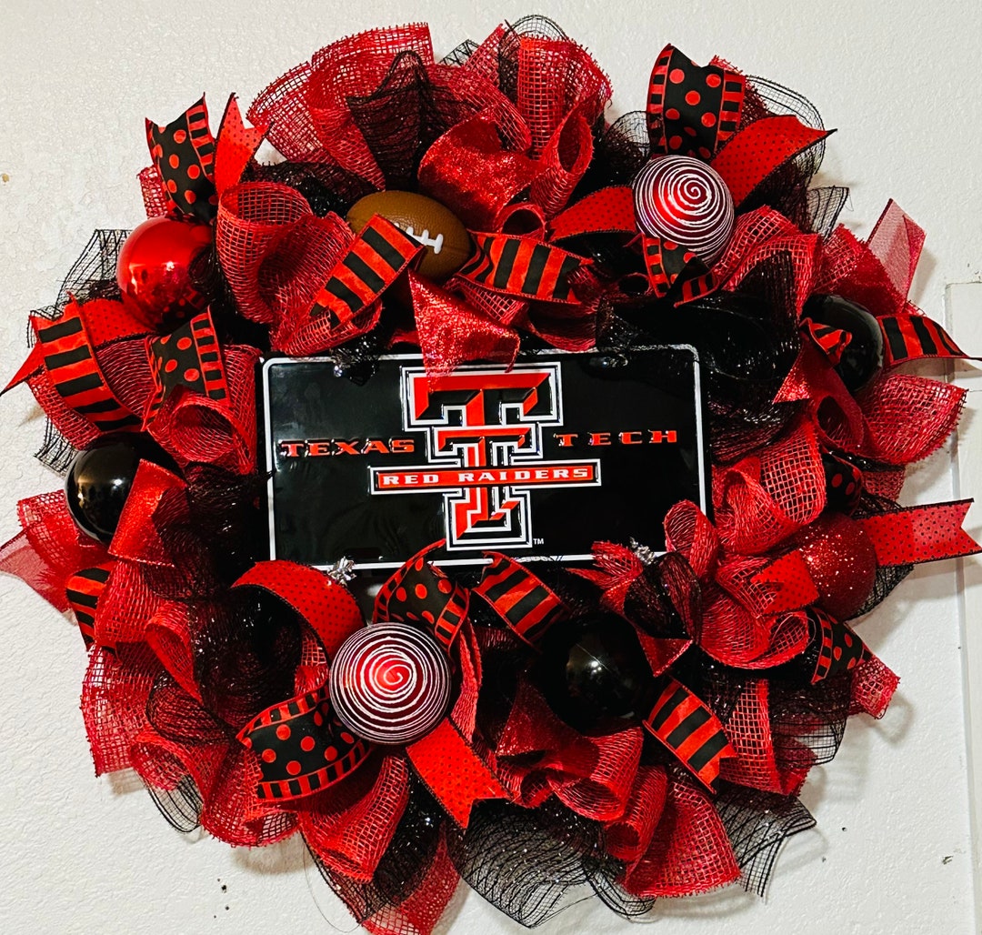 24” Texas Tech University Wreath Red Raiders - Etsy