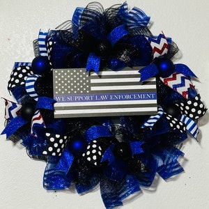 We Support Law Enforcement Wreath Back the Blue - Etsy