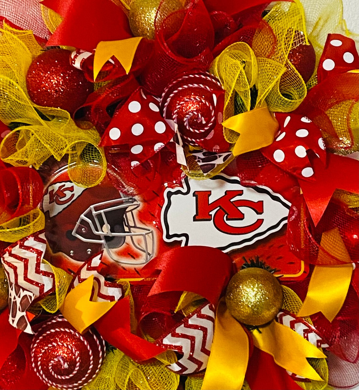 Kansas City Chiefs Wreath 24 Football - Etsy