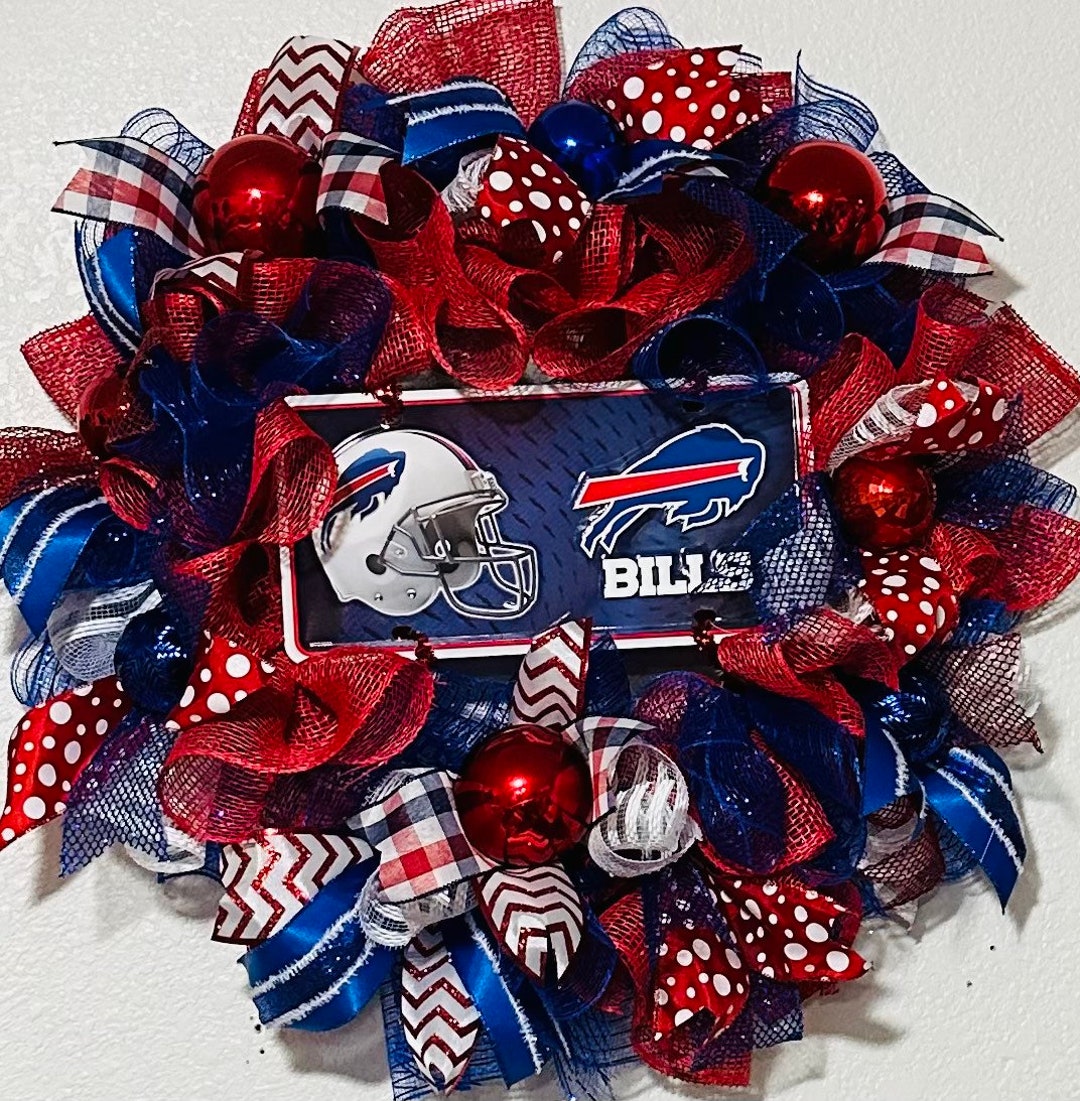 Buffalo Bills Wreath Football Man Cave Front Door Wall - Etsy