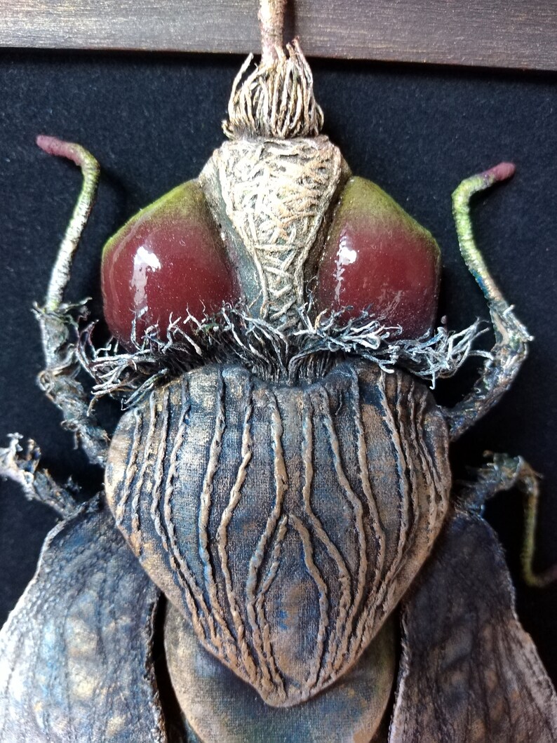 Insect in the Frame. Unique Artwork Handmade Textile Fly. - Etsy