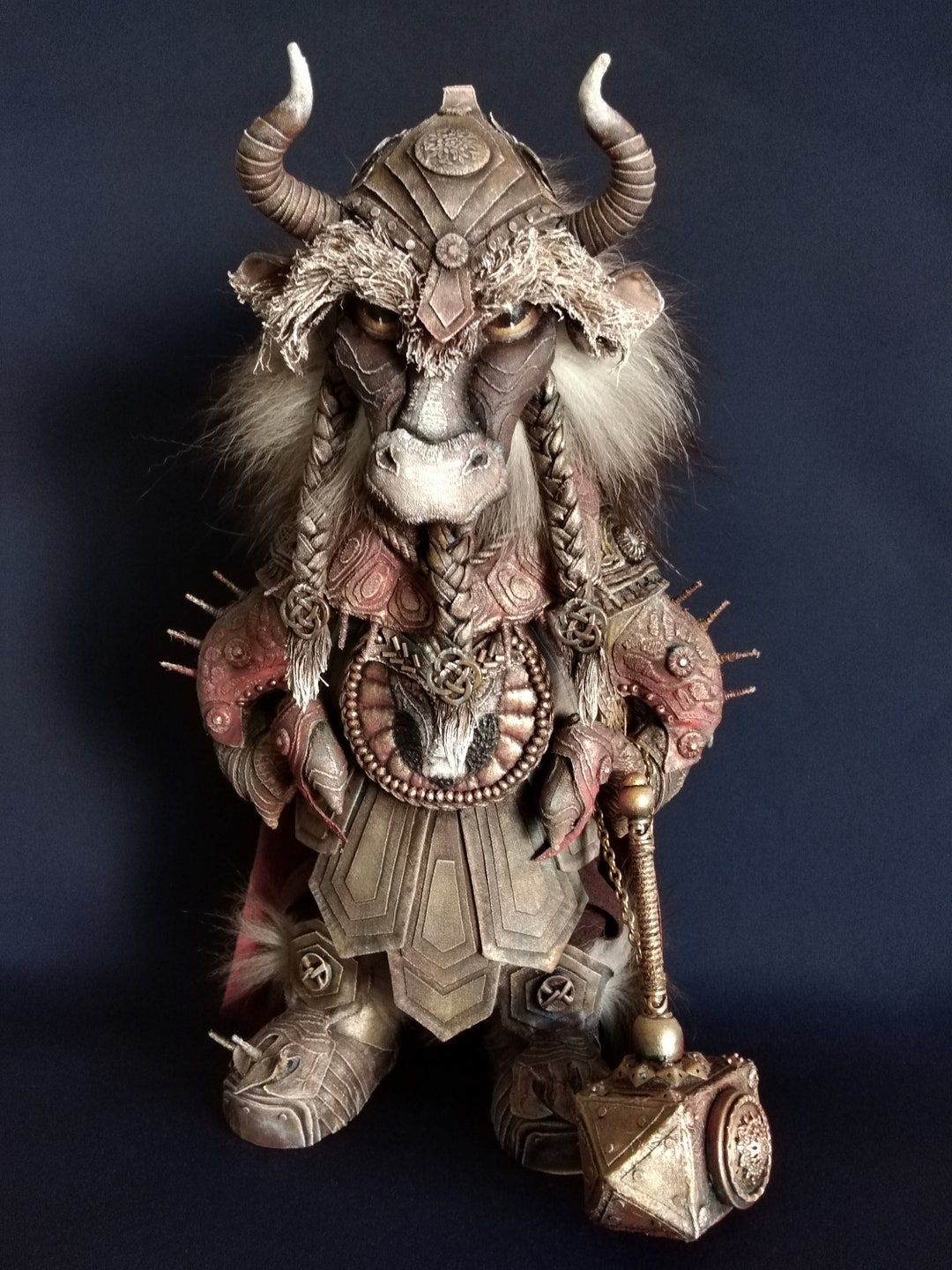 Viking Bull. Textile Art Doll to Order. Natural Materials and ...