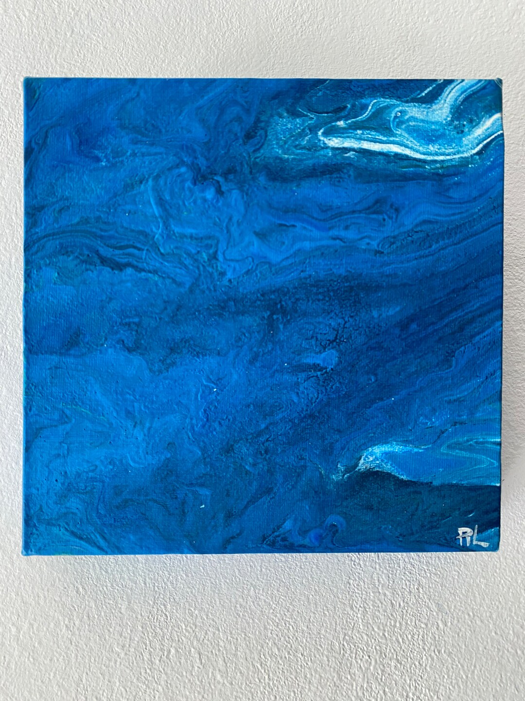 Aqua, Little, Blue, Abstract, Painting, Art, Pilpaintings, Etsy, Modern ...
