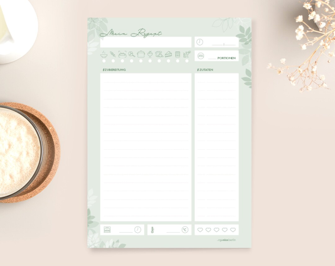 Recipe Block DIN A5 for Your Favorite Recipe and a Clear - Etsy