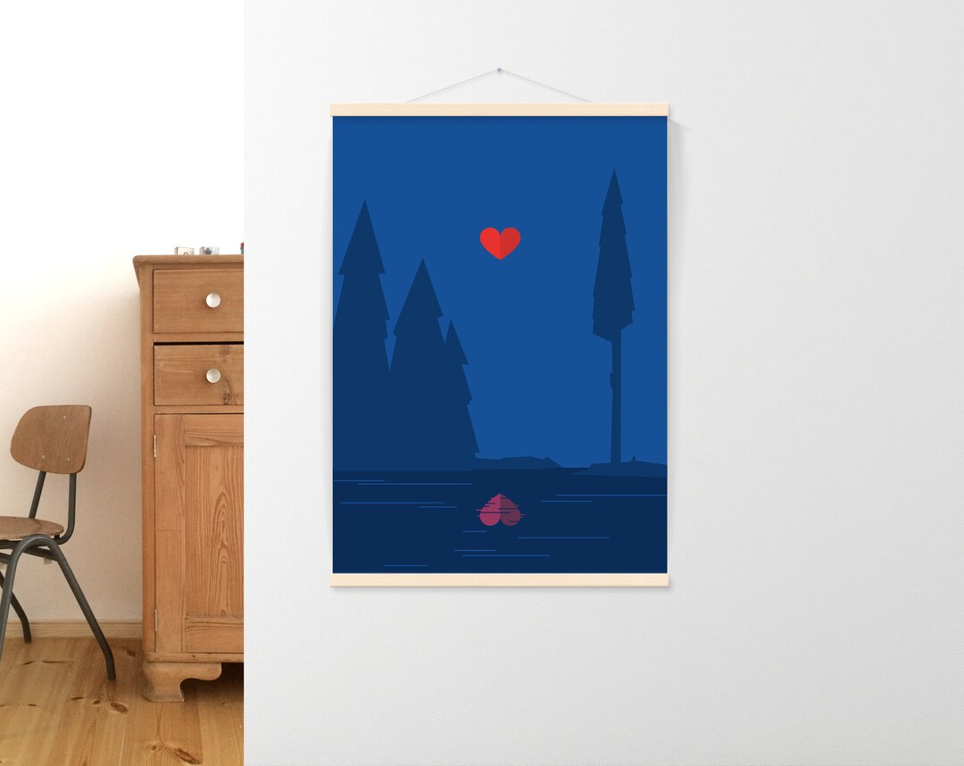 For Lovers: Beautiful, Dreamy Mural Poster Heart nightheart - Etsy
