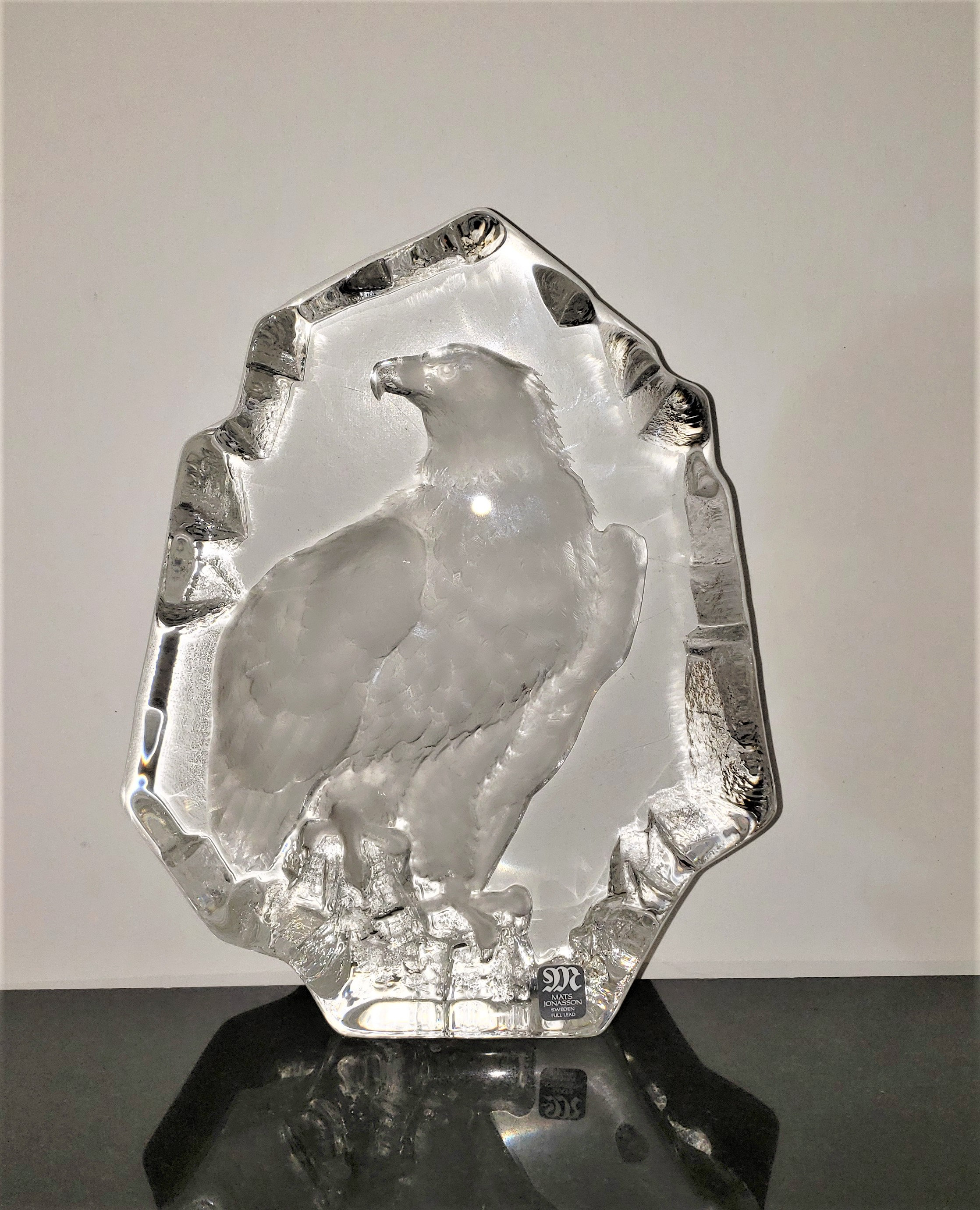 Large Mats Jonasson Sweden Full Lead Crystal Eagle Etsy