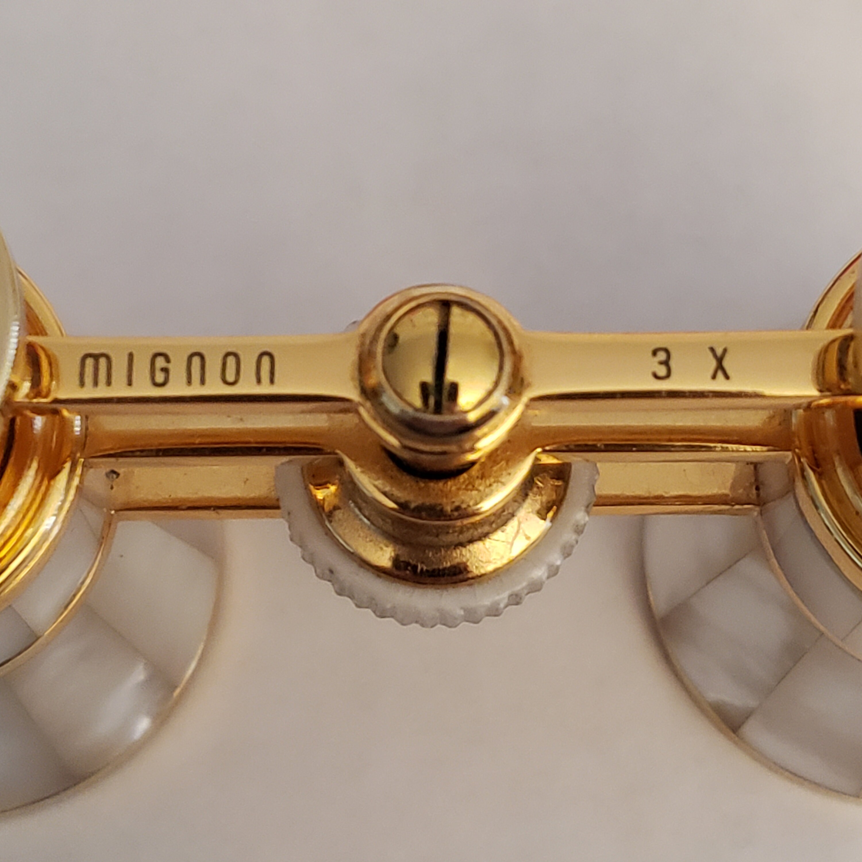 Mignon Opera Glasses - Mini Binoculars - Mother of Pearl - Gold in ...