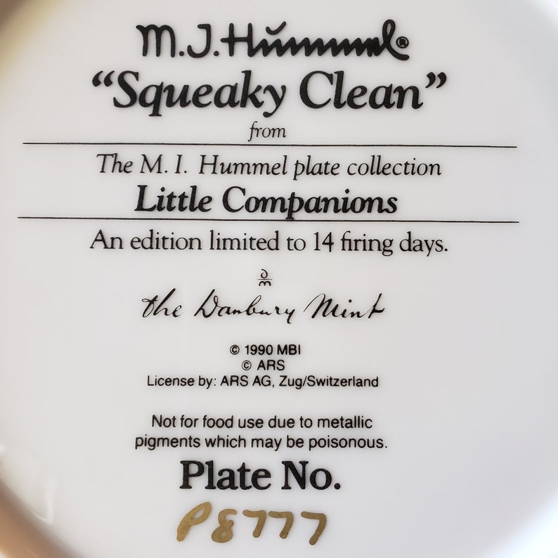 MJ Hummel - Squeaky Clean - Little Companions Plate Collection - Etsy