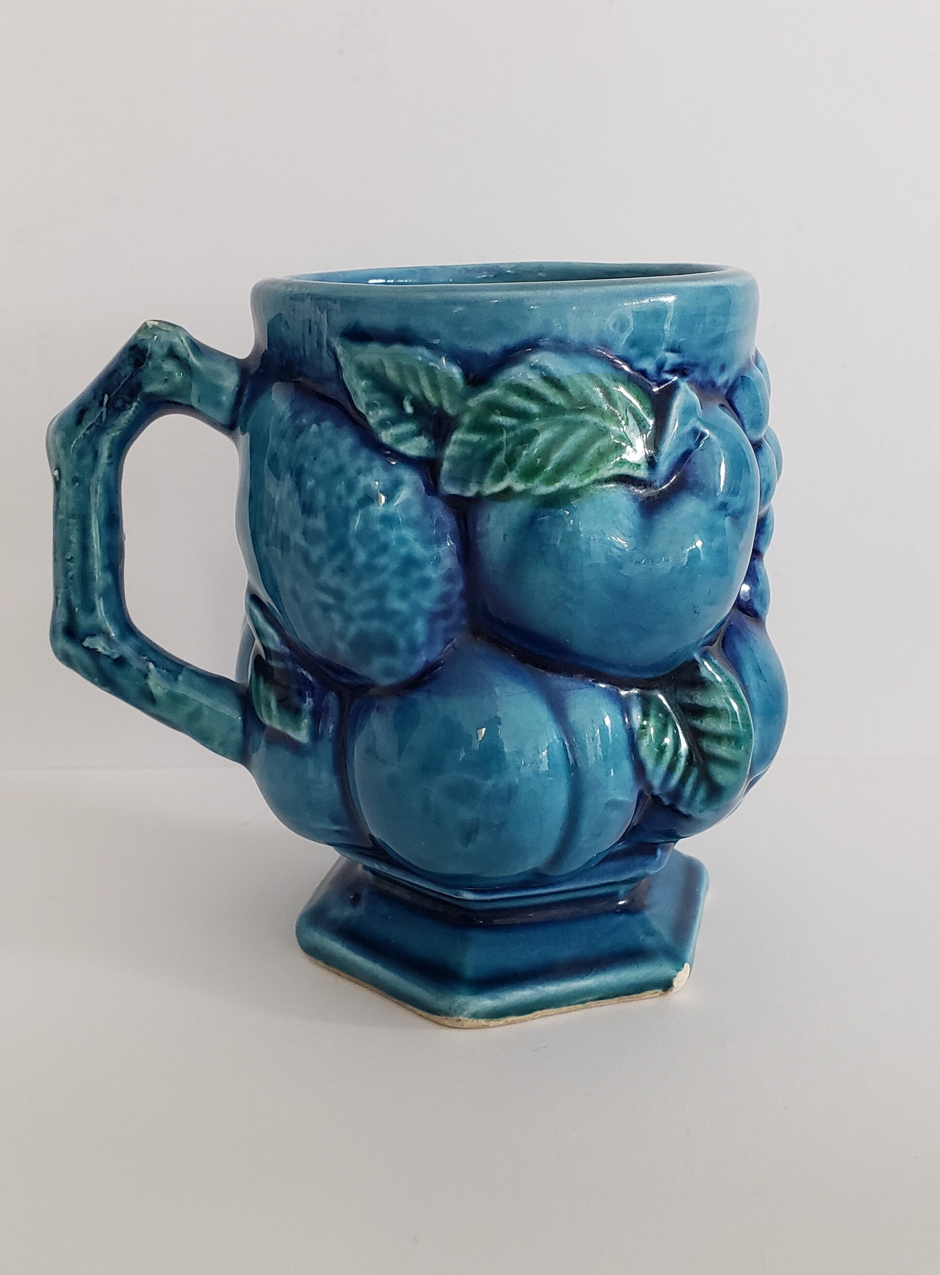 Vintage INARCO Pottery Mug Mood Indigo Blue Coffee Cup E2431 - Etsy